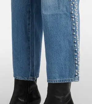 FRAME Le Jane Embellished Cropped Jeans