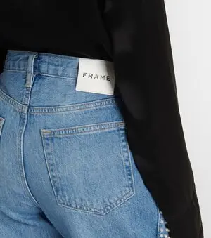 FRAME Le Jane Embellished Cropped Jeans