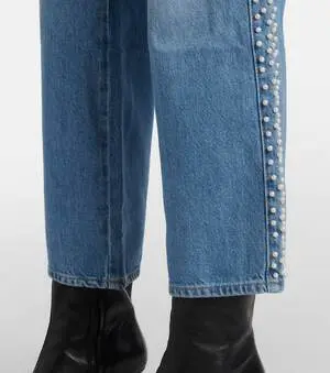 FRAME Le Jane Embellished Cropped Jeans