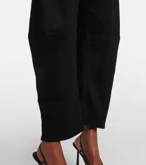 NILI LOTAN Shon High-rise Barrel-leg Jeans - Black