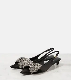 Dolce & Gabbana Embellished Satin Slingback Pumps