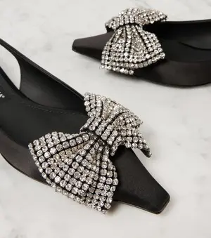 Dolce & Gabbana Embellished Satin Slingback Pumps