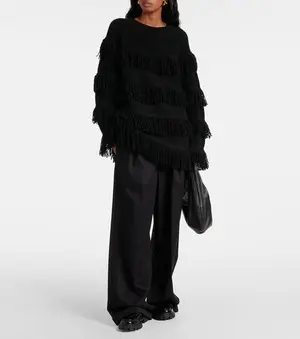 LISA YANG Agneta Fringed Cashmere-blend Sweater - White