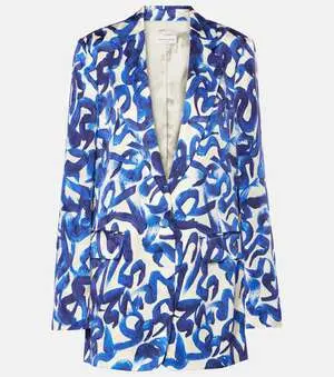 Dries Van Noten Printed Blazer - Blue
