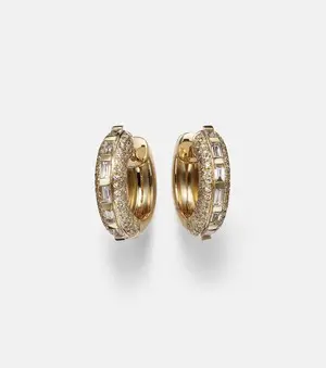Shay Jewelry 18kt Yellow Diamond Hoop Earrings - Gold
