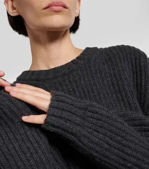 Khaite Manuela Ribbed Cashmere Sweater - Black
