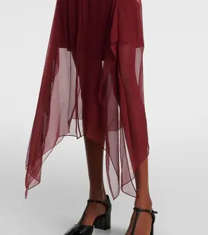 FERRAGAMO Asymmetric Silk Georgette Minidress