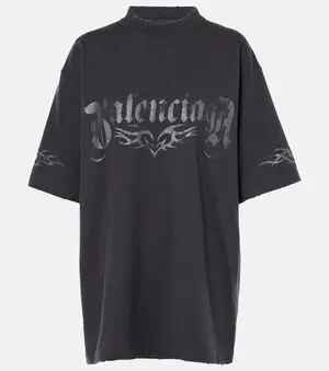 Balenciaga Logo Oversized T-shirt - Black