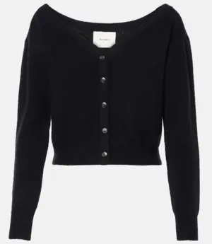 LISA YANG Beata Off-shoulder Cashmere Cardigan - Black