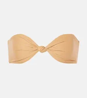 SAME Gathered Bandeau Bikini Top - Beige
