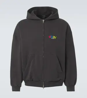 Balenciaga Printed Cotton Jersey Hoodie