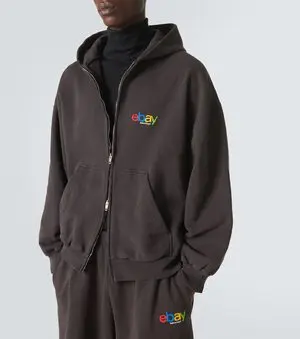 Balenciaga Printed Cotton Jersey Hoodie