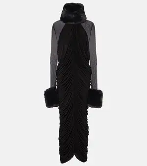 Magda Butrym Ruched Maxi Dress - Black