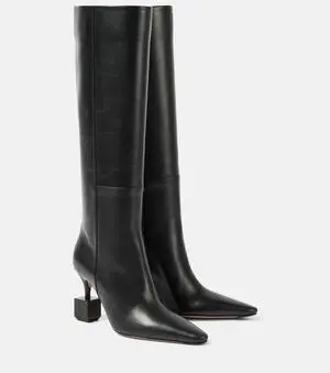 Jacquemus The Bisou Leather Knee-high Boots - Black
