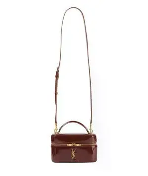Saint Laurent Patent Leather Vanity Bag - Brown