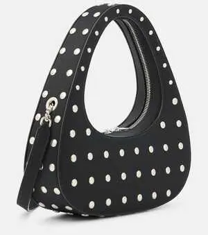 Coperni Swipe Small Studded Faux Leather Shoulder Bag