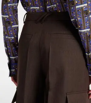 Burberry Wool Cargo Trousers - Brown
