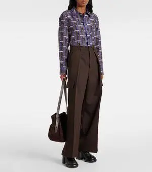 Burberry Wool Cargo Trousers - Brown