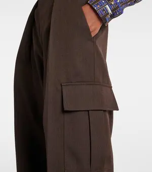 Burberry Wool Cargo Trousers - Brown