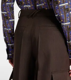 Burberry Wool Cargo Trousers - Brown