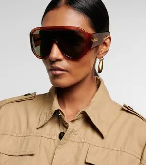Bottega Veneta Scudo Sunglasses - Brown