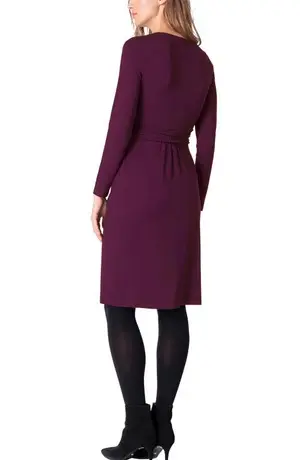burgundy nursing dress Eden Knit Nursing Dress