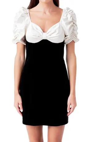 Endless Rose Satin & Velvet Minidress