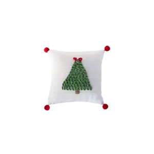 MELANGE COLLECTION 12" Christmas Tree Pillow - Ivory