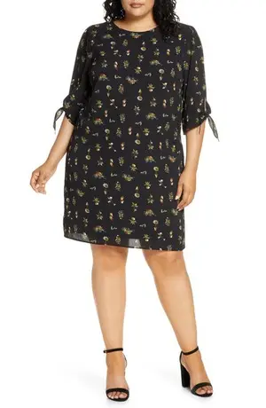 KIYONNA Manhattan Shift Dress - Potted Plant Print