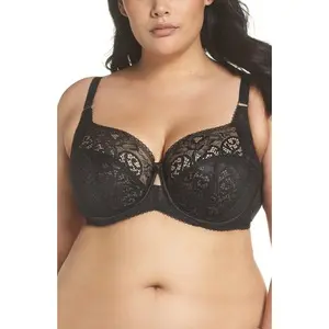 Panache Estel Underwire Full Coverage Stretch Lace Side Support Bra - Noir