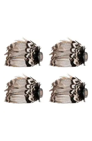 JULISKA Set Of 4 Feather Napkin Rings - Espresso