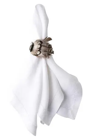 JULISKA Set Of 4 Feather Napkin Rings