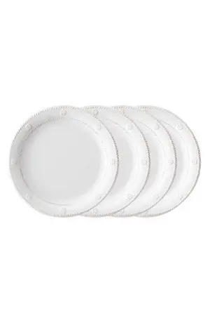 JULISKA Berry & Thread Set Of 4 Melamine Dessert Plates - Whitewash