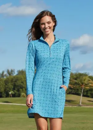 CABANA LIFE 1/4 Zip Sport Dress - Camden Leaf