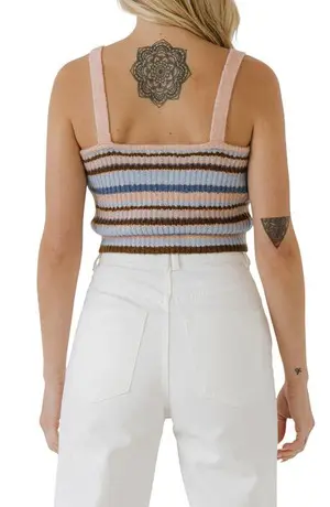 English Factory Stripe Ribbed Tank Top