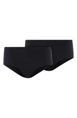 Falke Daily Comfort 2-pack Stretch Cotton Hipster Briefs - Black