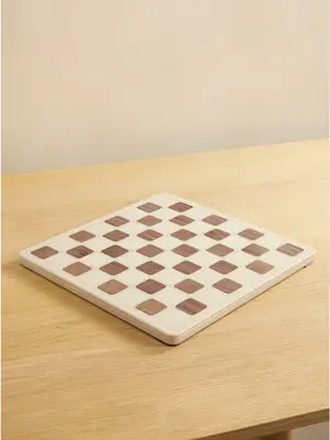 Brunello Cucinelli Krion® Walnut And Steel Draughts Set - Neutrals