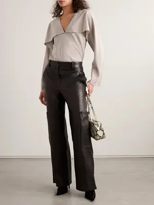 Helmut Lang Layered Draped Silk Crepe De Chine Blouse