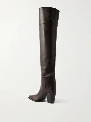 JIMMY CHOO Cece 80 Leather Over-the-knee Boots - Brown