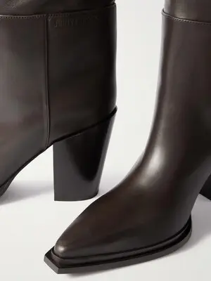 JIMMY CHOO Cece 80 Leather Over-the-knee Boots - Brown