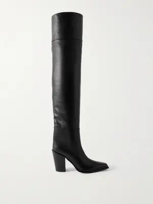 JIMMY CHOO Cece 80 Leather Over-the-knee Boots - Black
