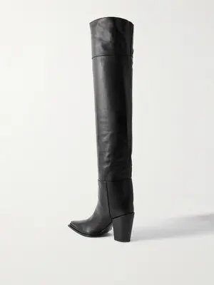 JIMMY CHOO Cece 80 Leather Over-the-knee Boots - Black
