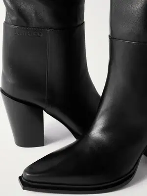 JIMMY CHOO Cece 80 Leather Over-the-knee Boots - Black