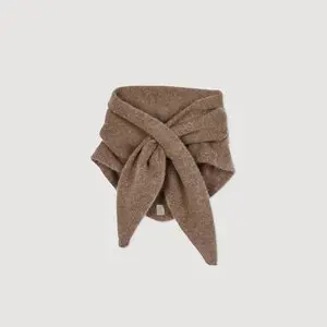 Sandro Wool And Cashmere Scarf Camel