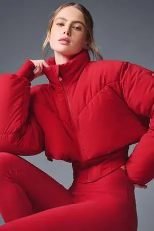 Alo Yoga Main Act Corset Puffer Jacket Bold Red