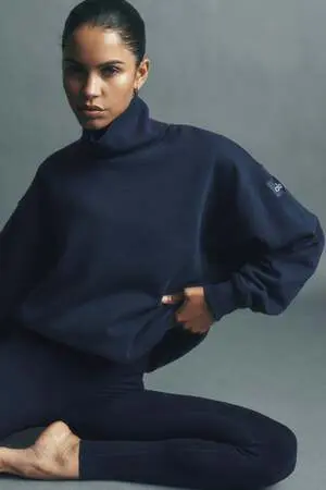 Alo Yoga Mock Neck Pullover Top - Navy