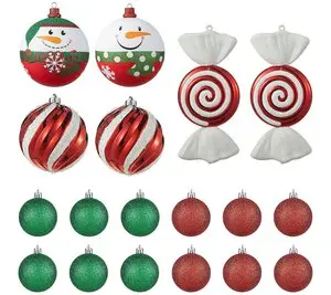GLITZHOME Christmas Whimsical Deluxe Large Orna Ments - One-color