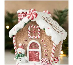 GLITZHOME Gingerbread House Christmas Stocking Olders S/2