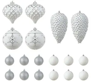 GLITZHOME Christmas Classic Deluxe Large Durabl E Ornaments - One-color