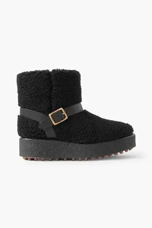 TOD'S Leathertrimmed Shearling Ankle Boots